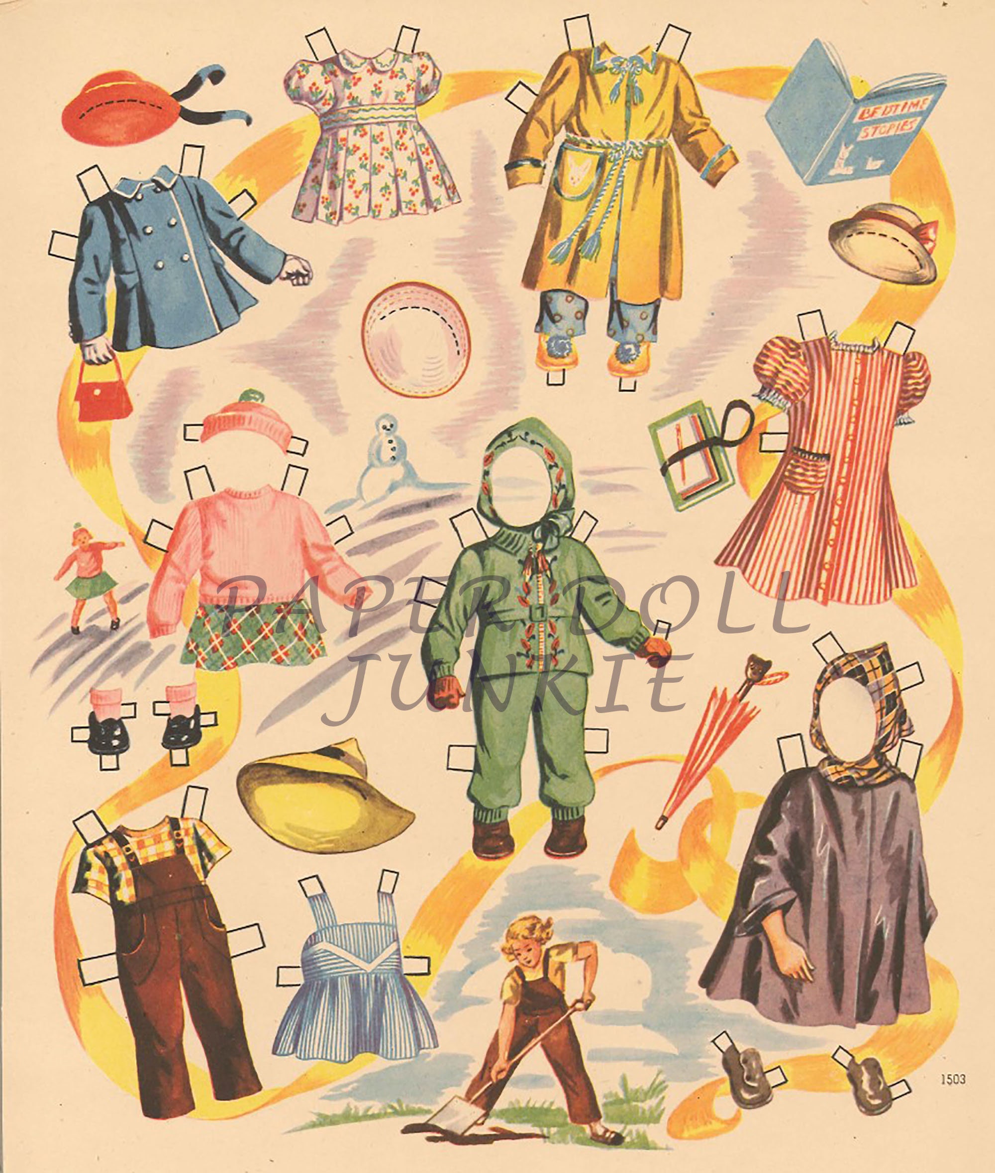 Paper Dolls Printable, Digital Paper Dolls, Mother, Dad and Us Kids ...