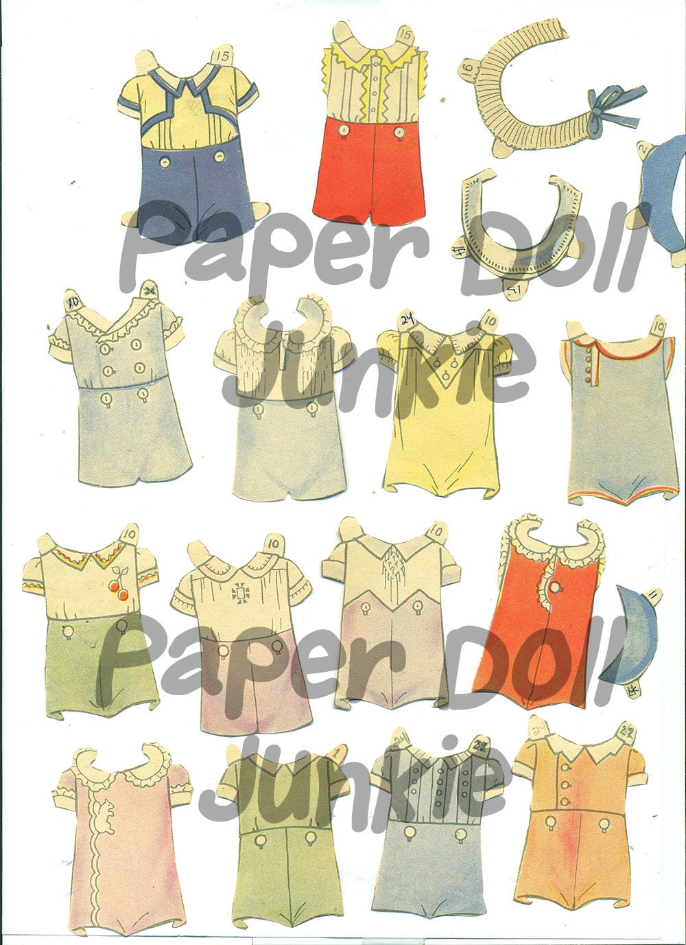 Huge Printable Set of 25 Vintage Paper Dolls and Clothes Adorable ...