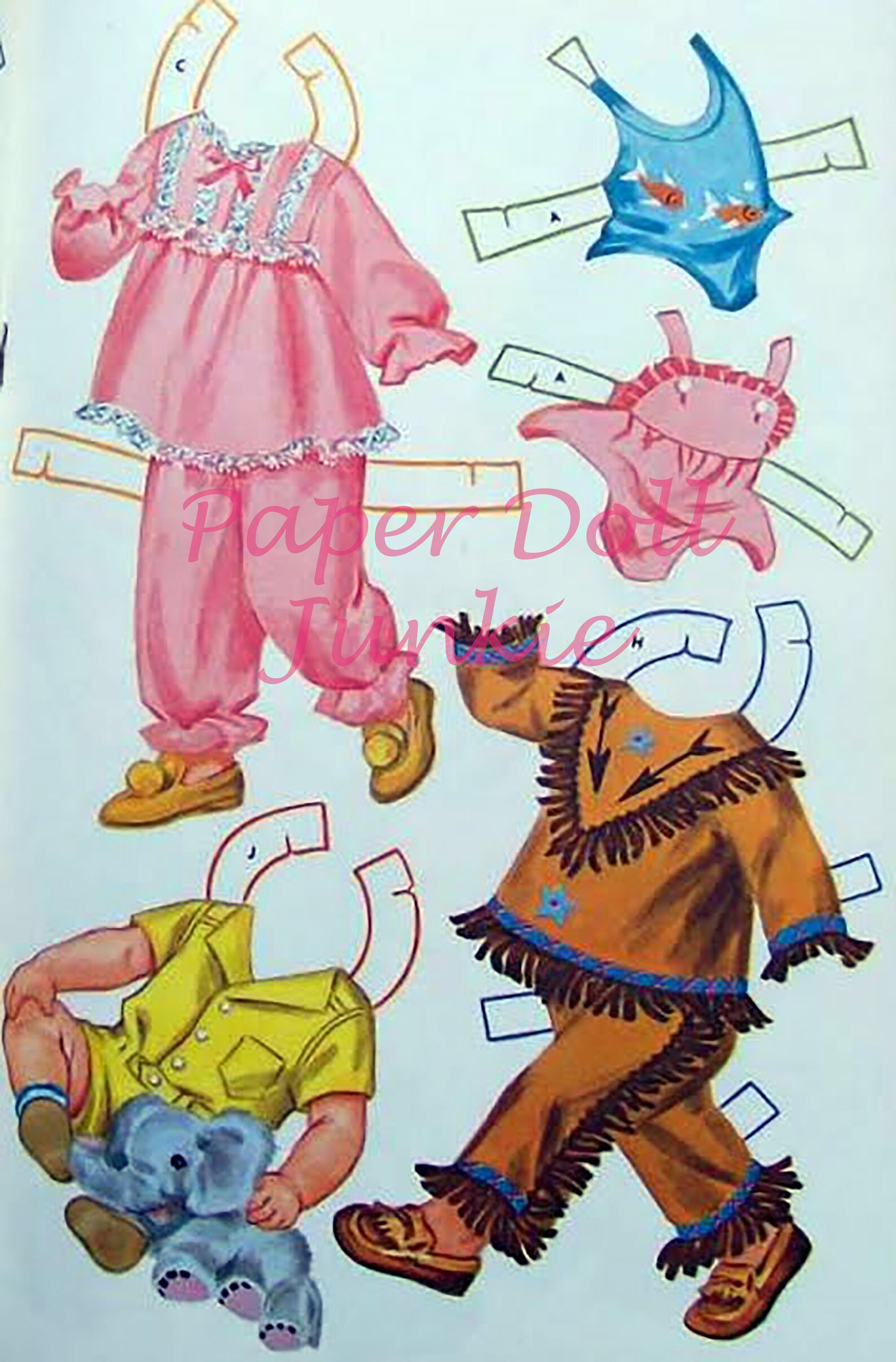 Vintage Paper Dolls, Printable Paper Dolls, Baby Paper Dolls, Baby and ...