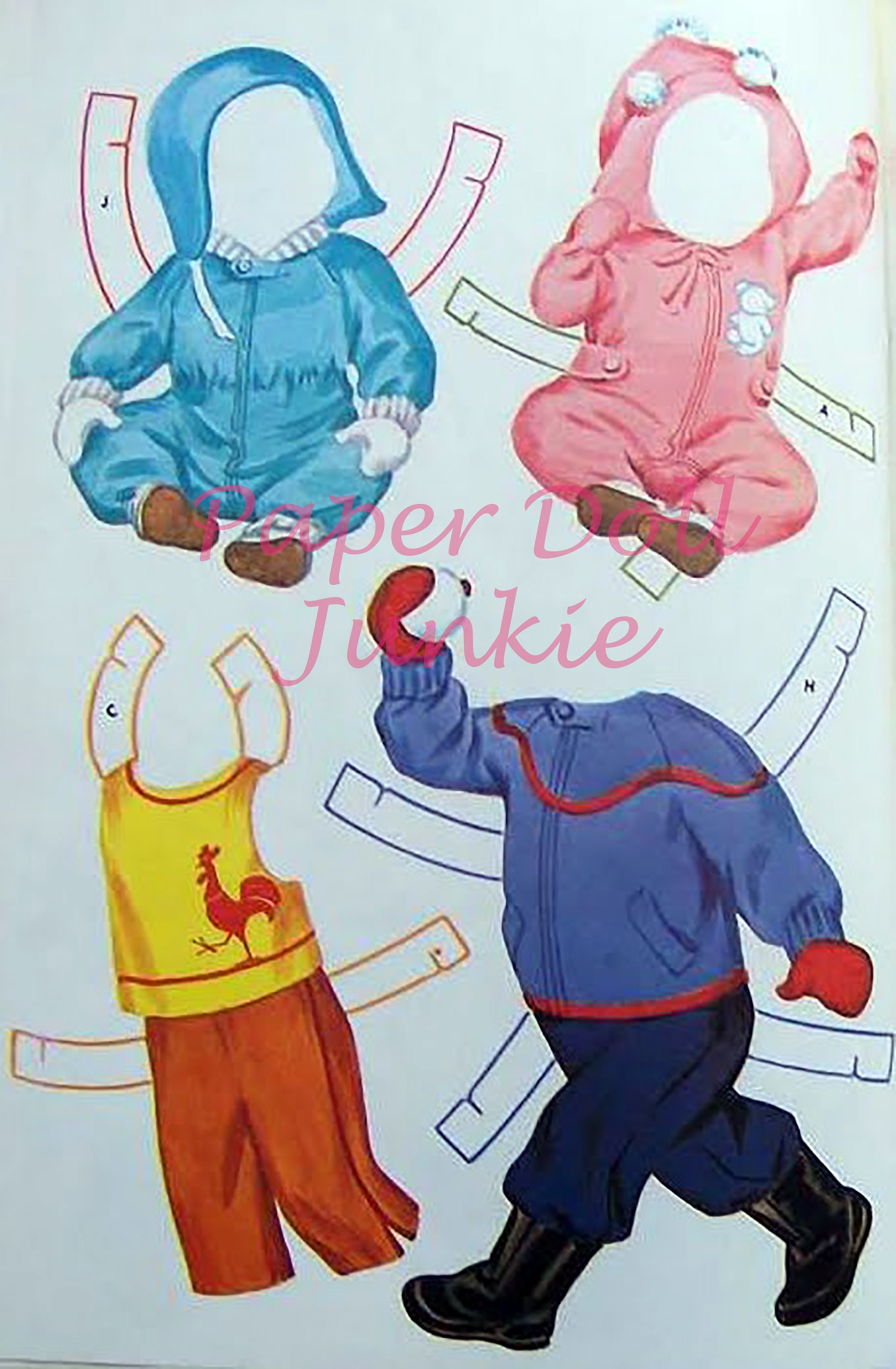 Vintage Paper Dolls, Printable Paper Dolls, Baby Paper Dolls, Baby and ...