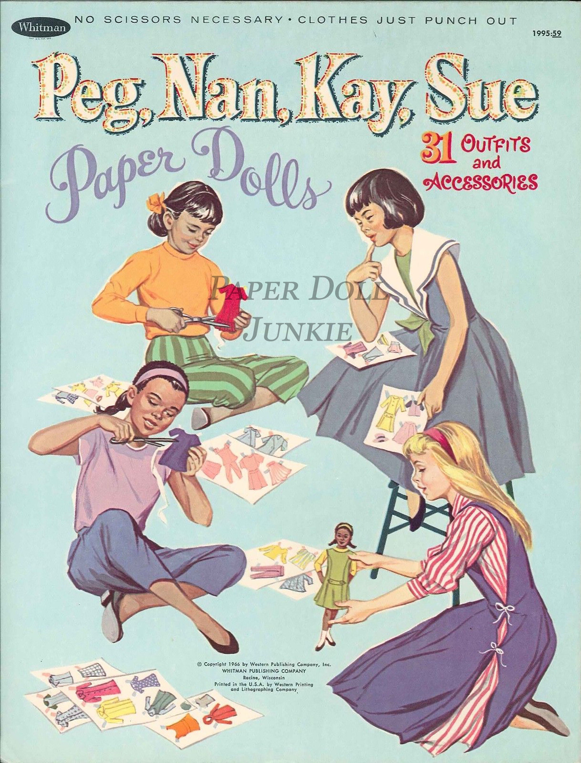 Art & Collectibles Vintage Paper Dolls 1966 Peg Nan Kay Sue Instant ...