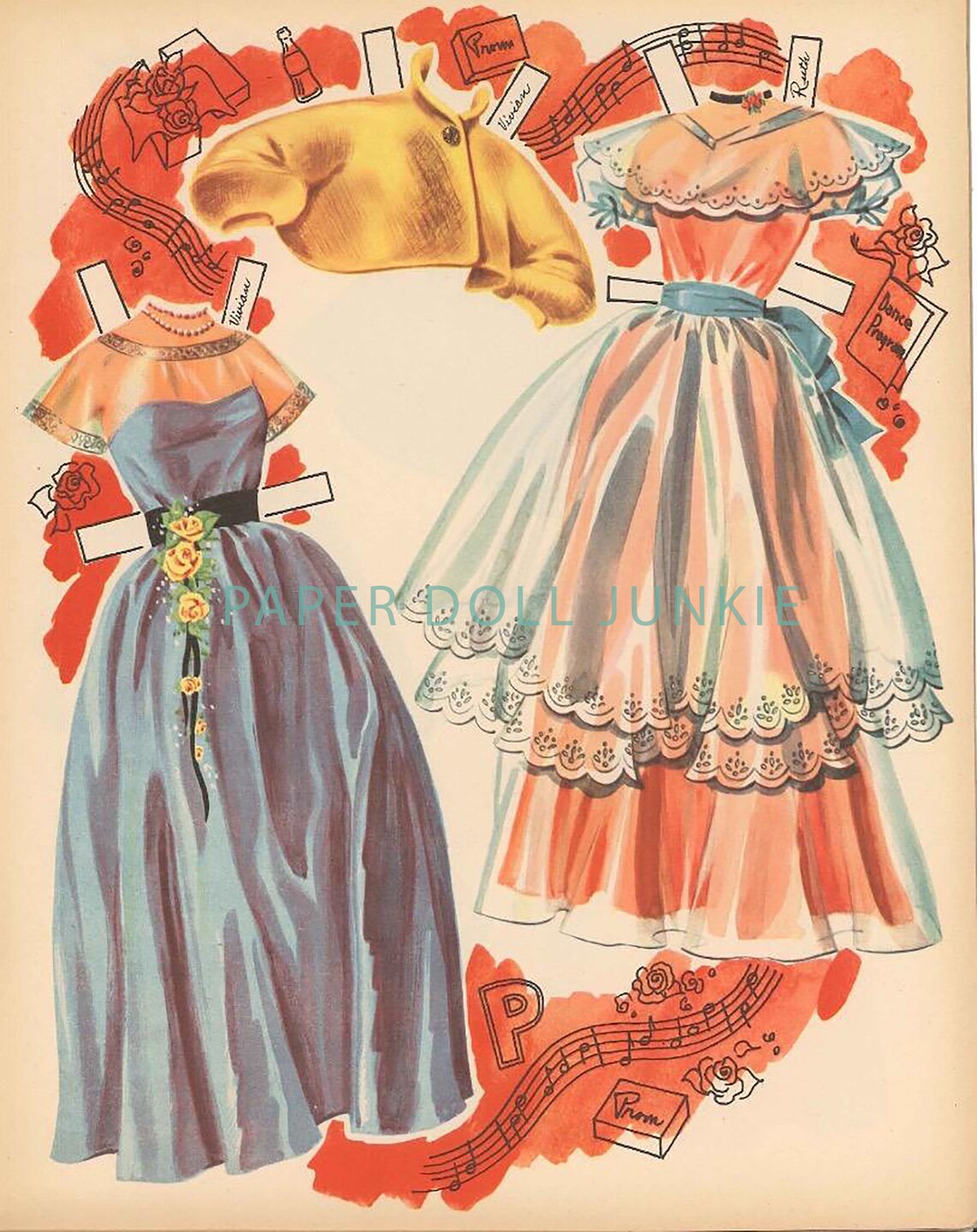 Vintage Paper Dolls 1952 Prom Home Permanent Paper Dolls - Etsy