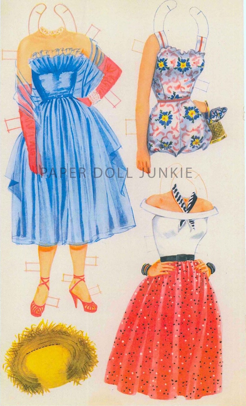 Vintage Paper Dolls Printable Candy Queens Three 1960s - Etsy