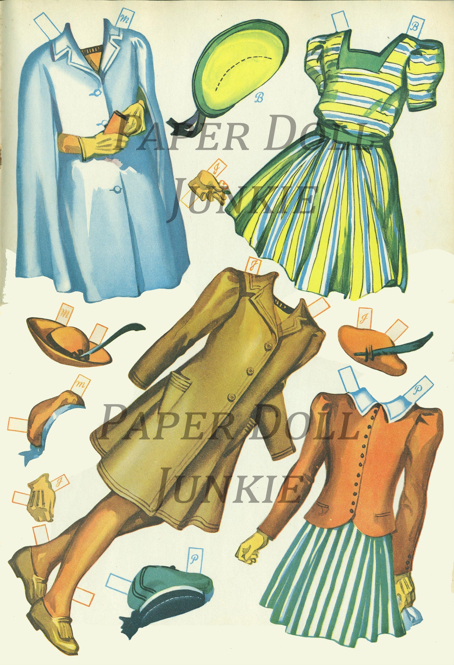 PDF PRINTABLE, Instant Download School Girl Paper Doll Set Vintage ...