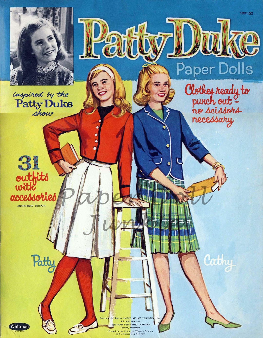 Vintage Paper Dolls Patty Duke 1960s TV Series Patty and Cousin Cathy ...