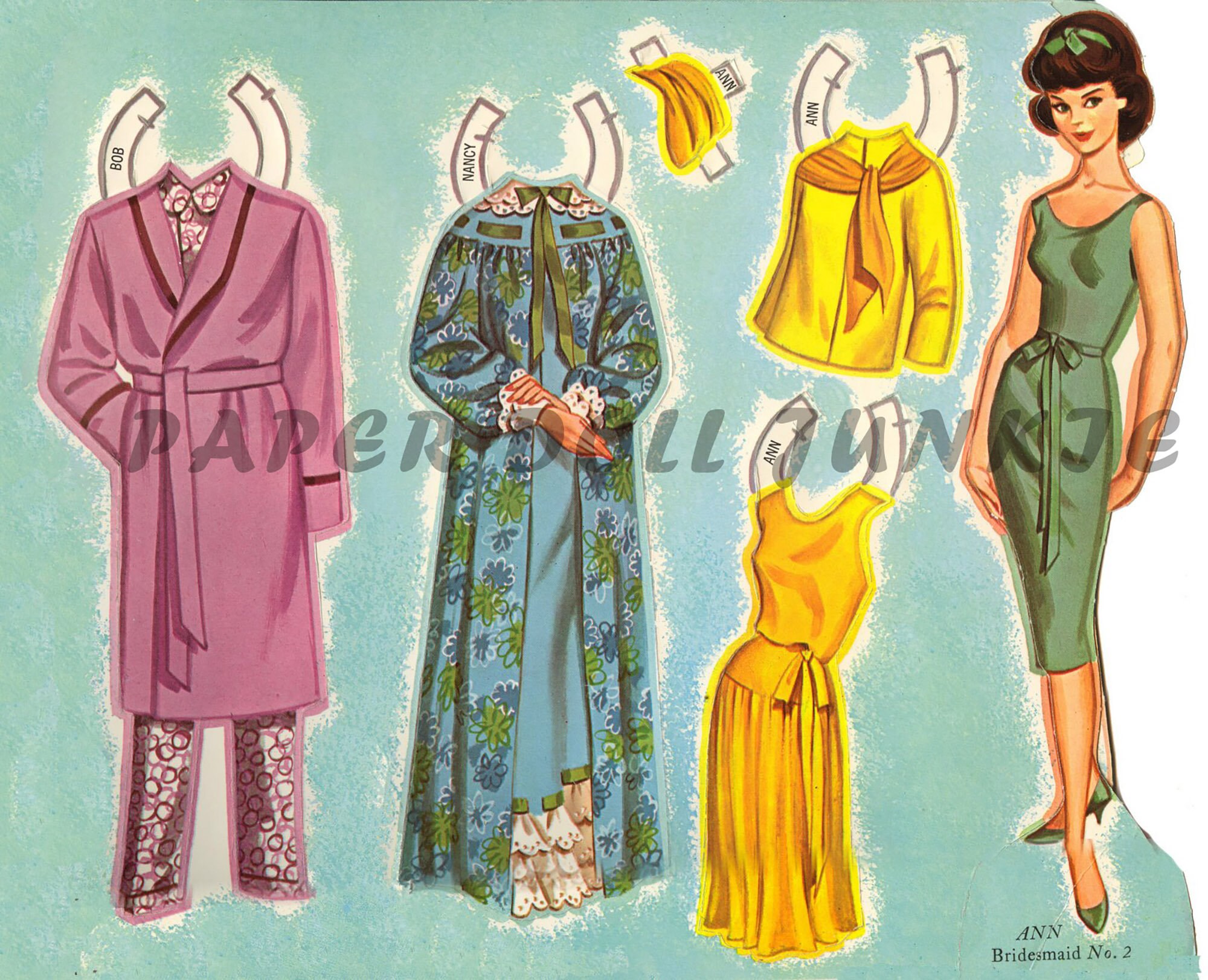 Double Wedding Paper Dolls, Vintage Paper Dolls 1964, Printable Paper Dolls, Instant Download ...