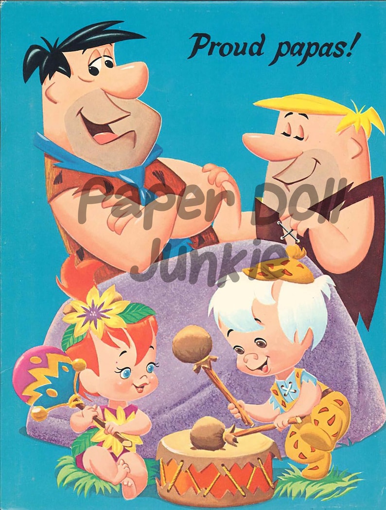 Pebbles and Bamm-bamm Paper Dolls: Vintage Flintstones Clip Art ...