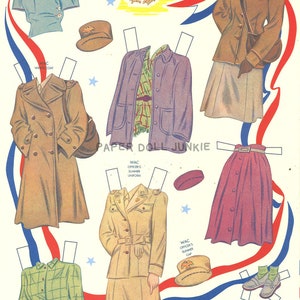 Vintage Paper Dolls 1943 Wacs and Wave, World War II Historical Paper ...