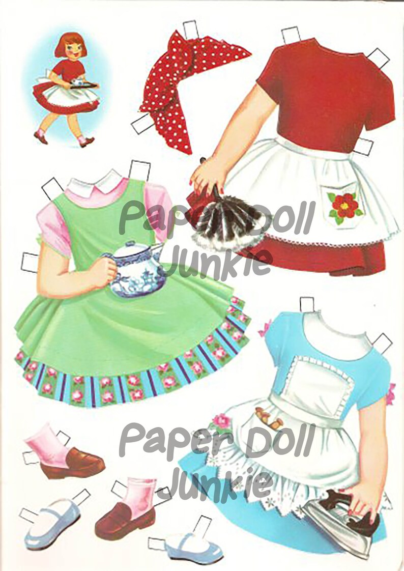 Vintage Printable Paper Doll Instant Download PDF Printable 1960s Paper ...