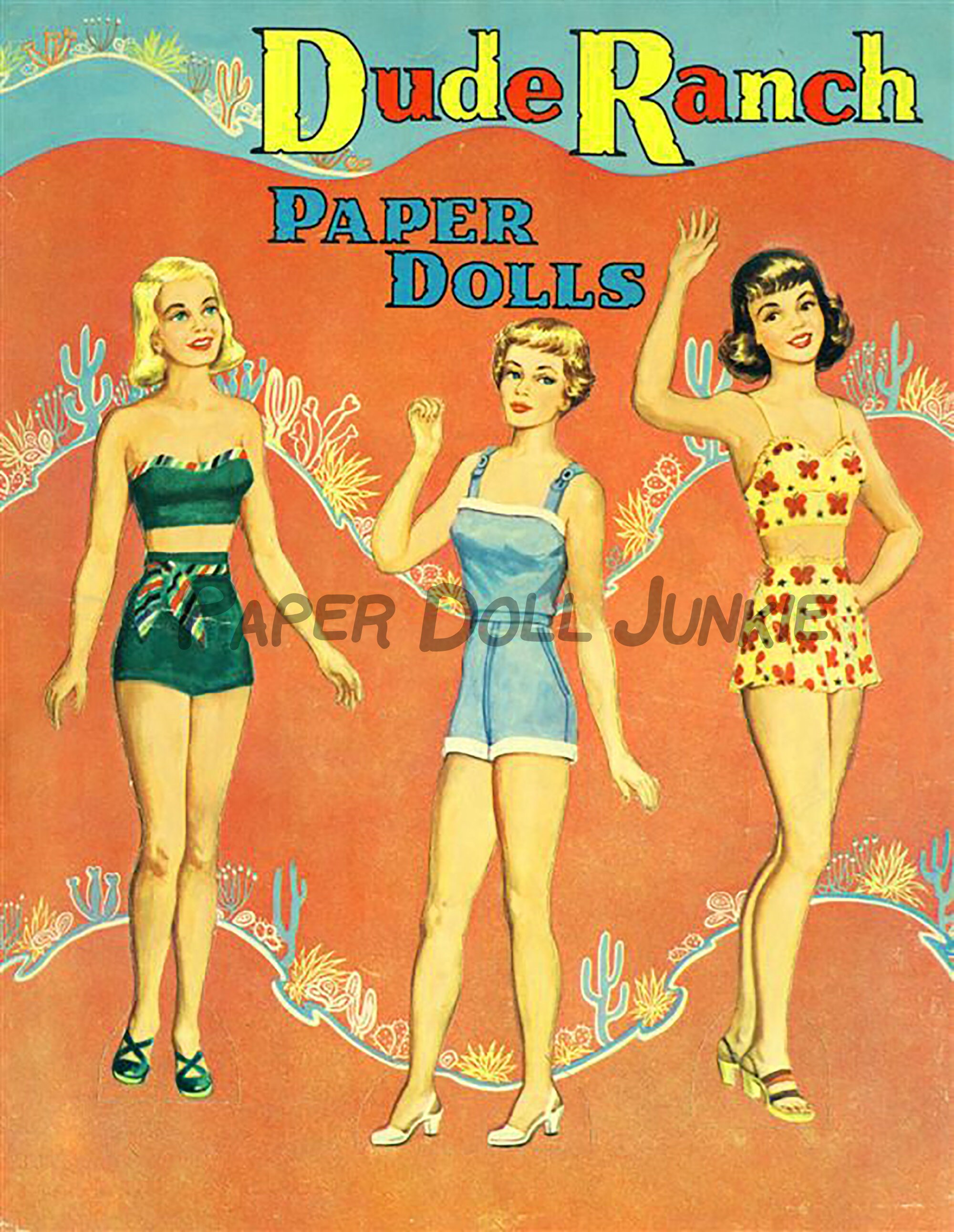 1950 Paper Dolls Dude Ranch Western Paper Dolls Vintage Paper Dolls ...