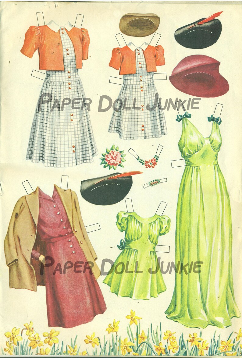 Vintage Paper Dolls 1940s Paper Dolls Printable Paper Dolls - Etsy