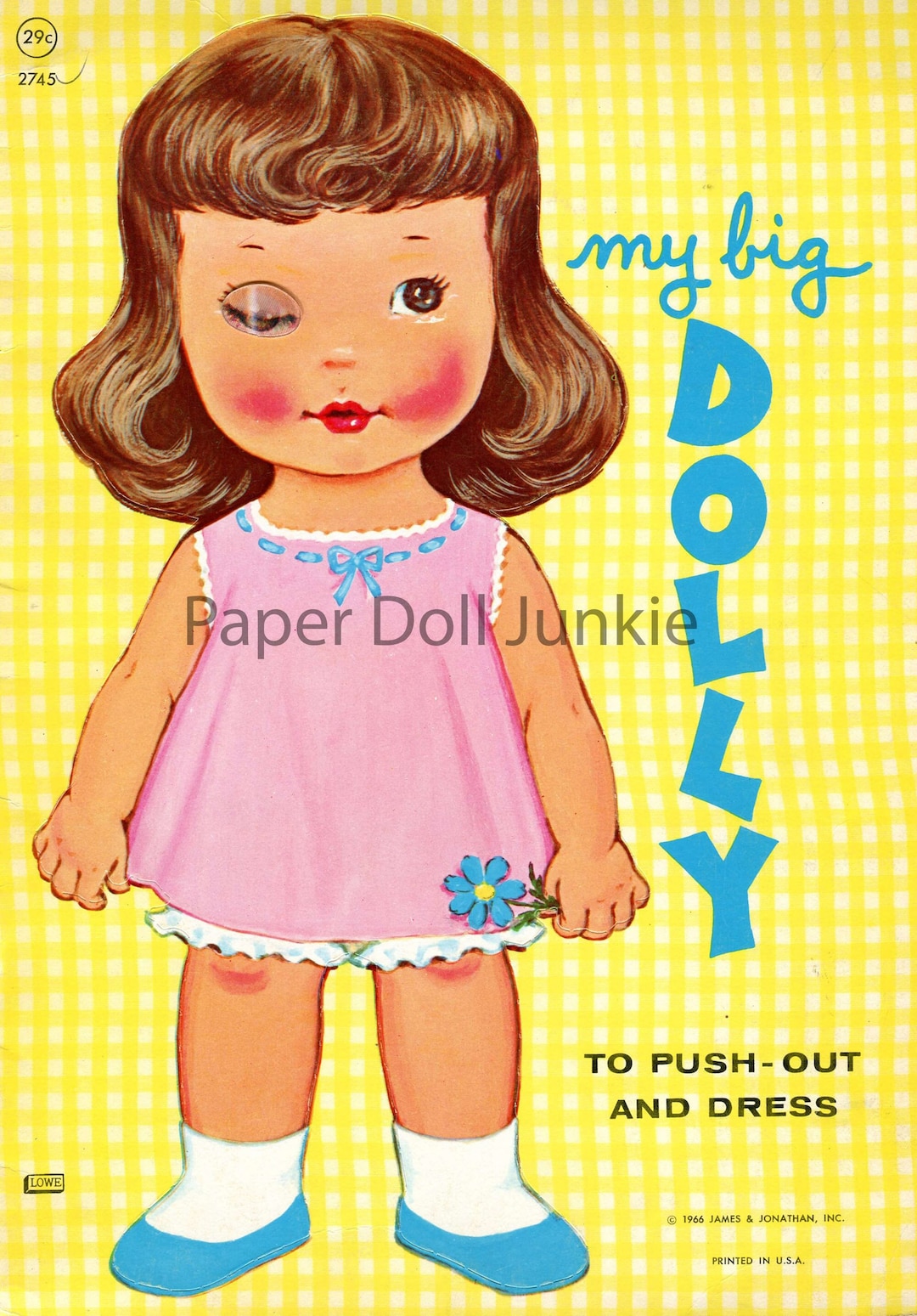Vintage 1966 Paper Doll, My Big Dolly, Little Girl Clip Art, Instant ...
