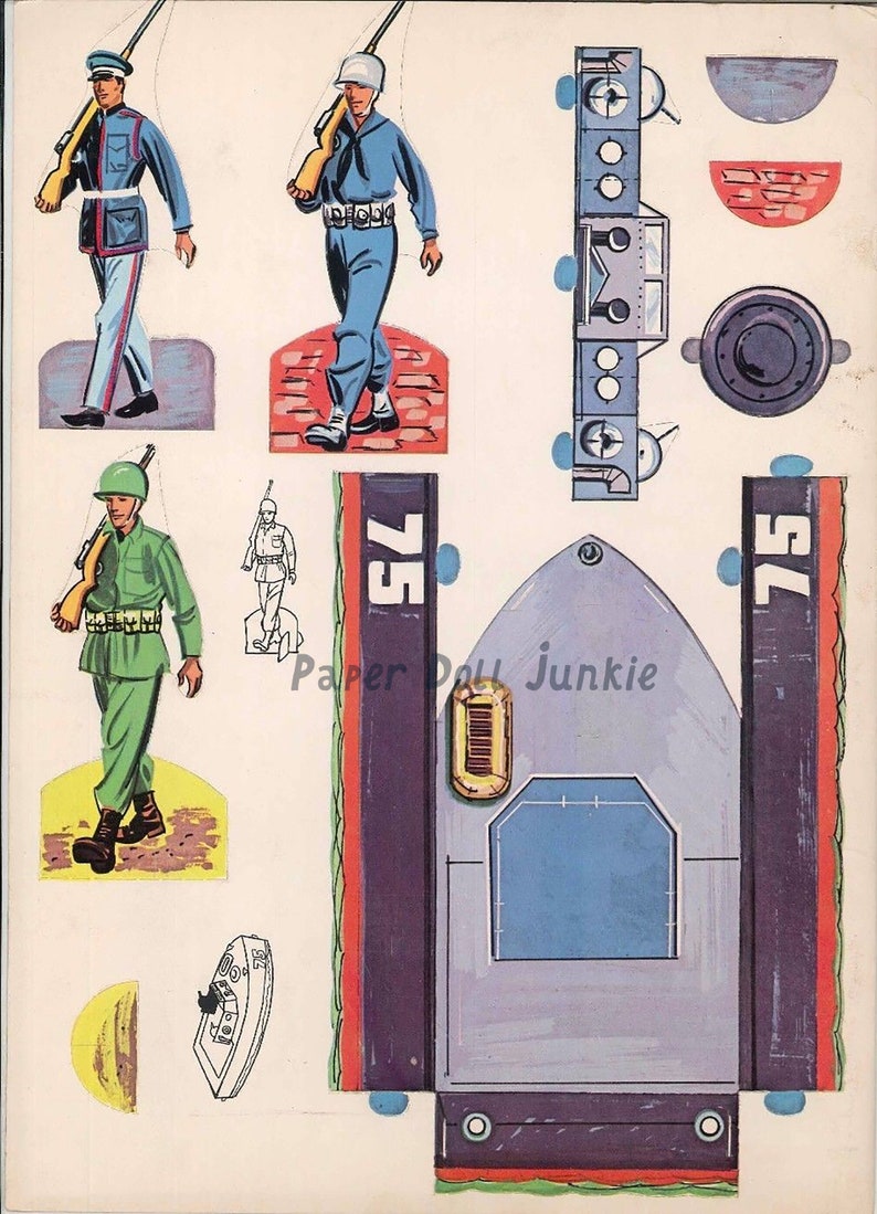 GI Joe Punch Out Paper Doll Printable Instant Download Printable Paper ...