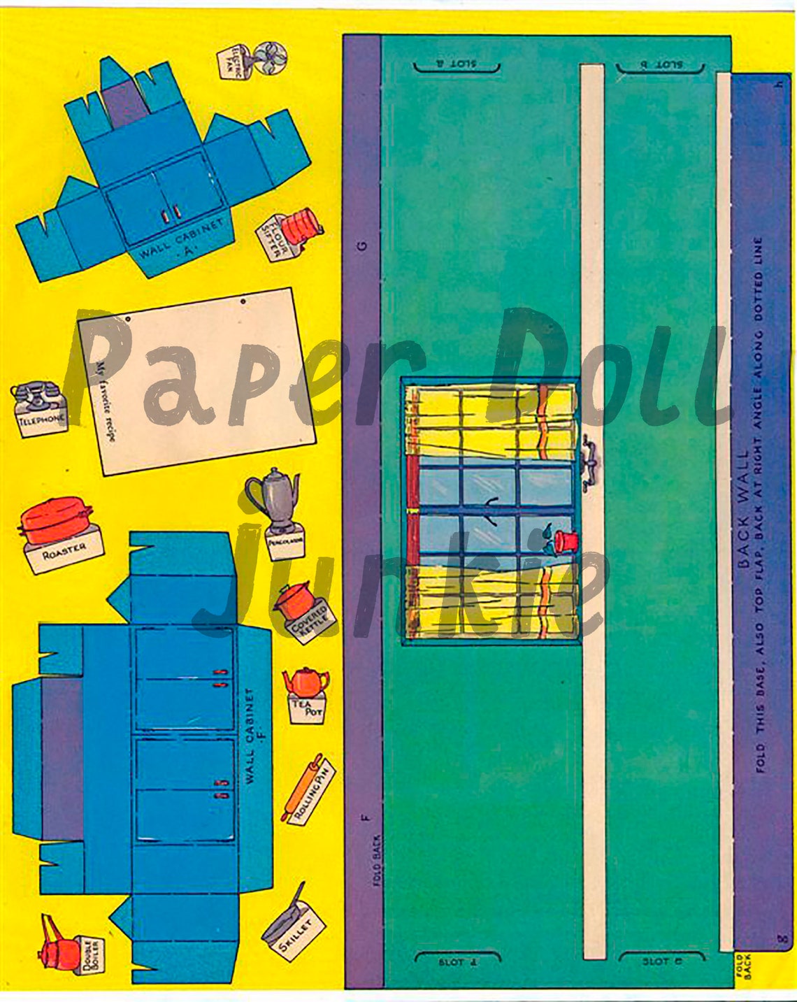 Vintage Paper Doll Kitchen Kitchen Play 1938 Paper Dolls - Etsy