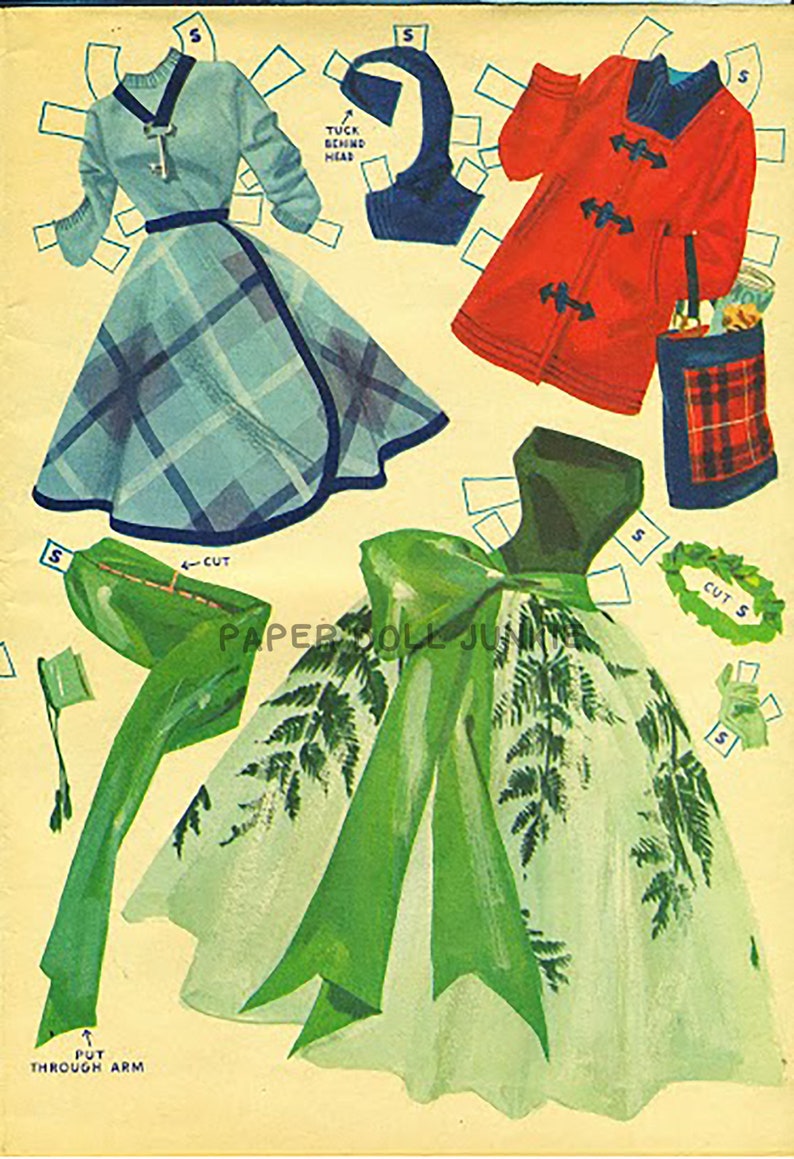 Retro 1956 Paper Dolls - Pink Prom Twins - Instant Download - 1950s ...