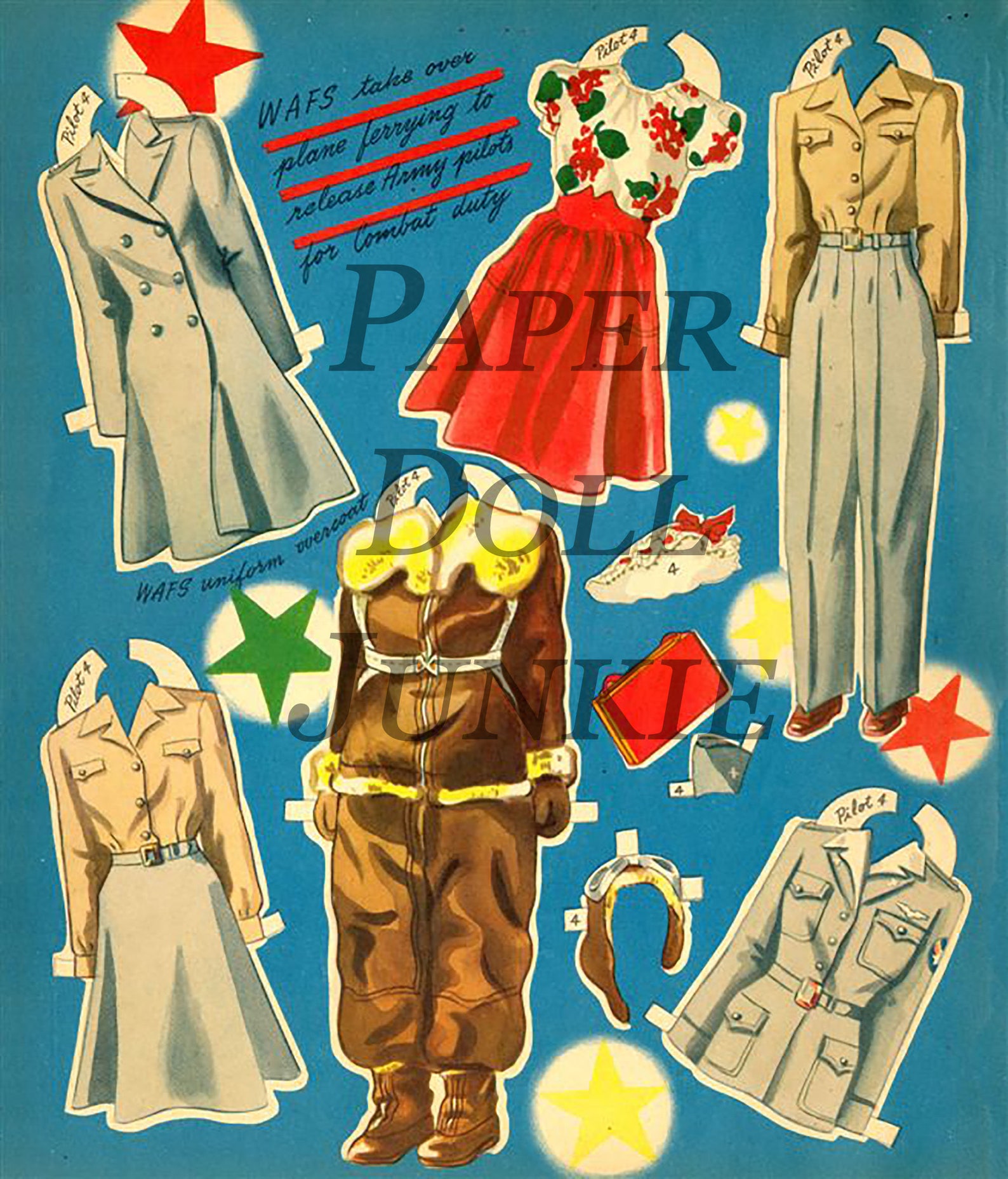 Girl Pilots of the Ferry Command Paper Dolls, Vintage Paper Dolls ...