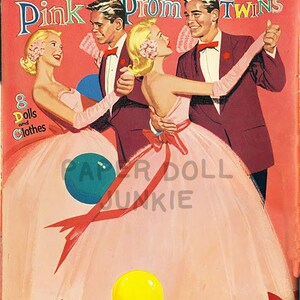 Retro 1956 Paper Dolls - Pink Prom Twins - Instant Download - 1950s ...
