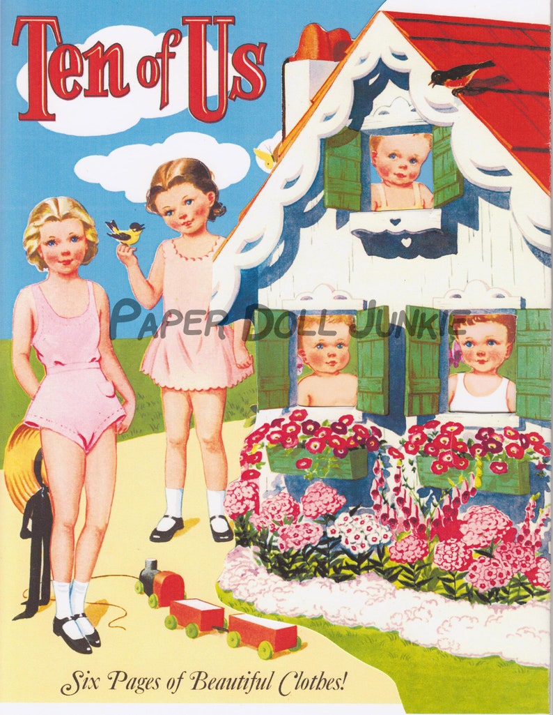 Ten of Us Vintage Paper Dolls, Instant Download, PDF Instant Download ...