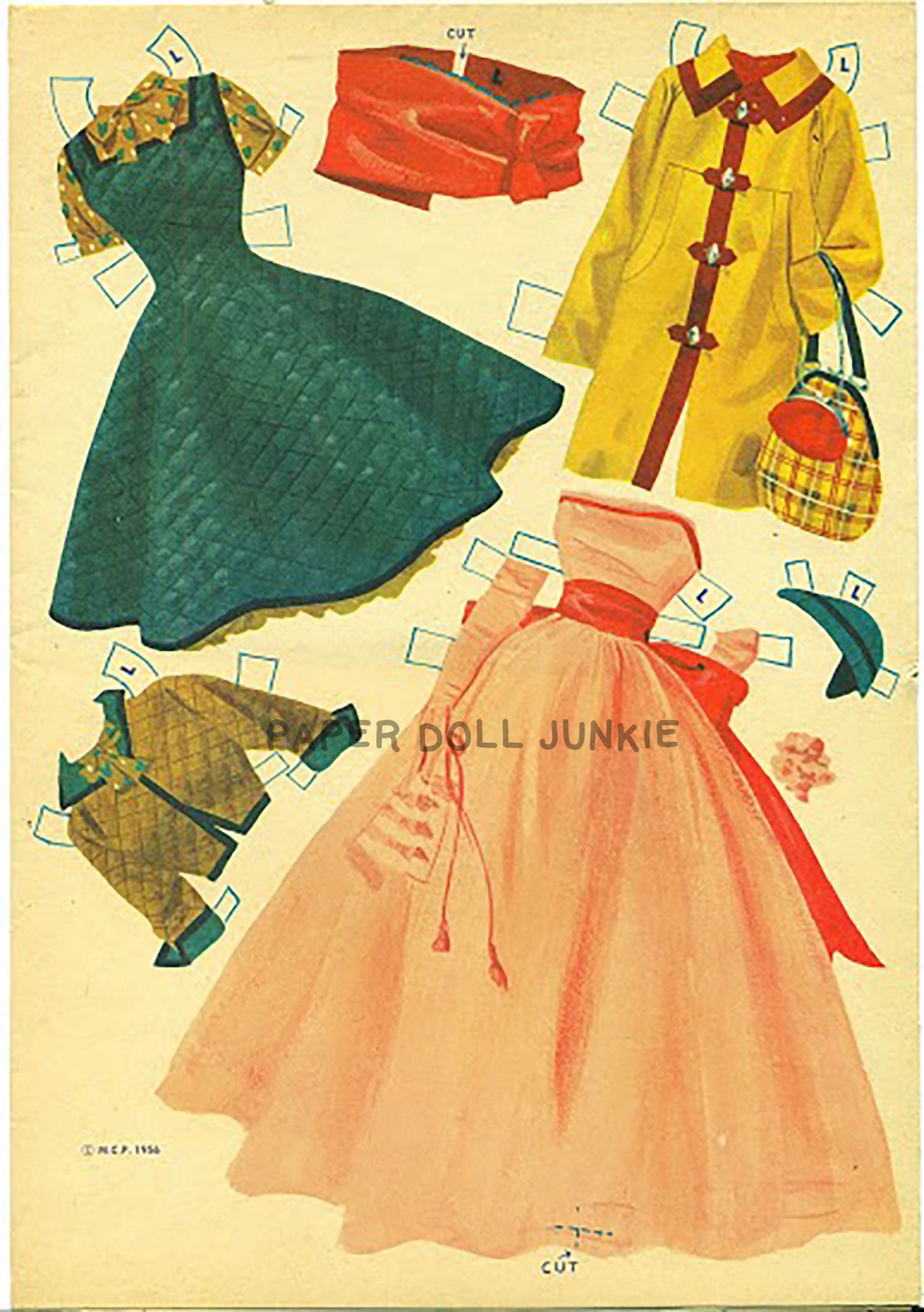 Retro 1956 Paper Dolls - Pink Prom Twins - Instant Download - 1950s ...