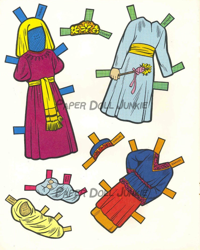 Bible Children Paper Dolls Vintage Paper Doll Printables - Etsy
