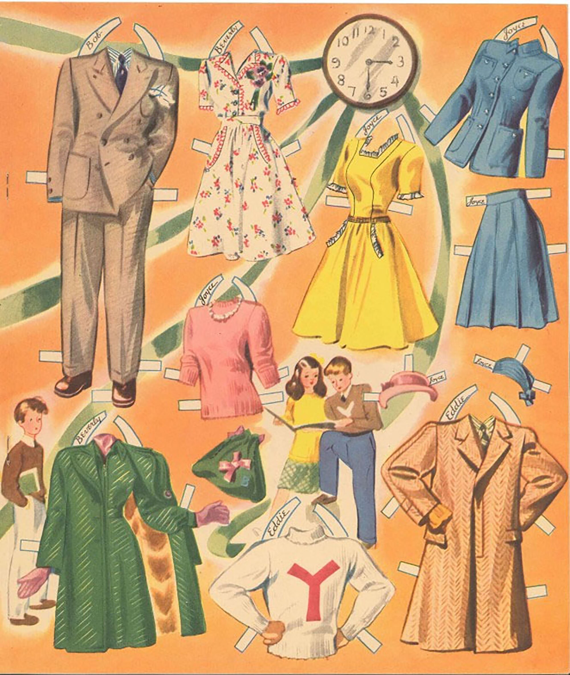 Vintage Paper Dolls 1944 Paper Dolls First Date Paper Dolls Teenage ...