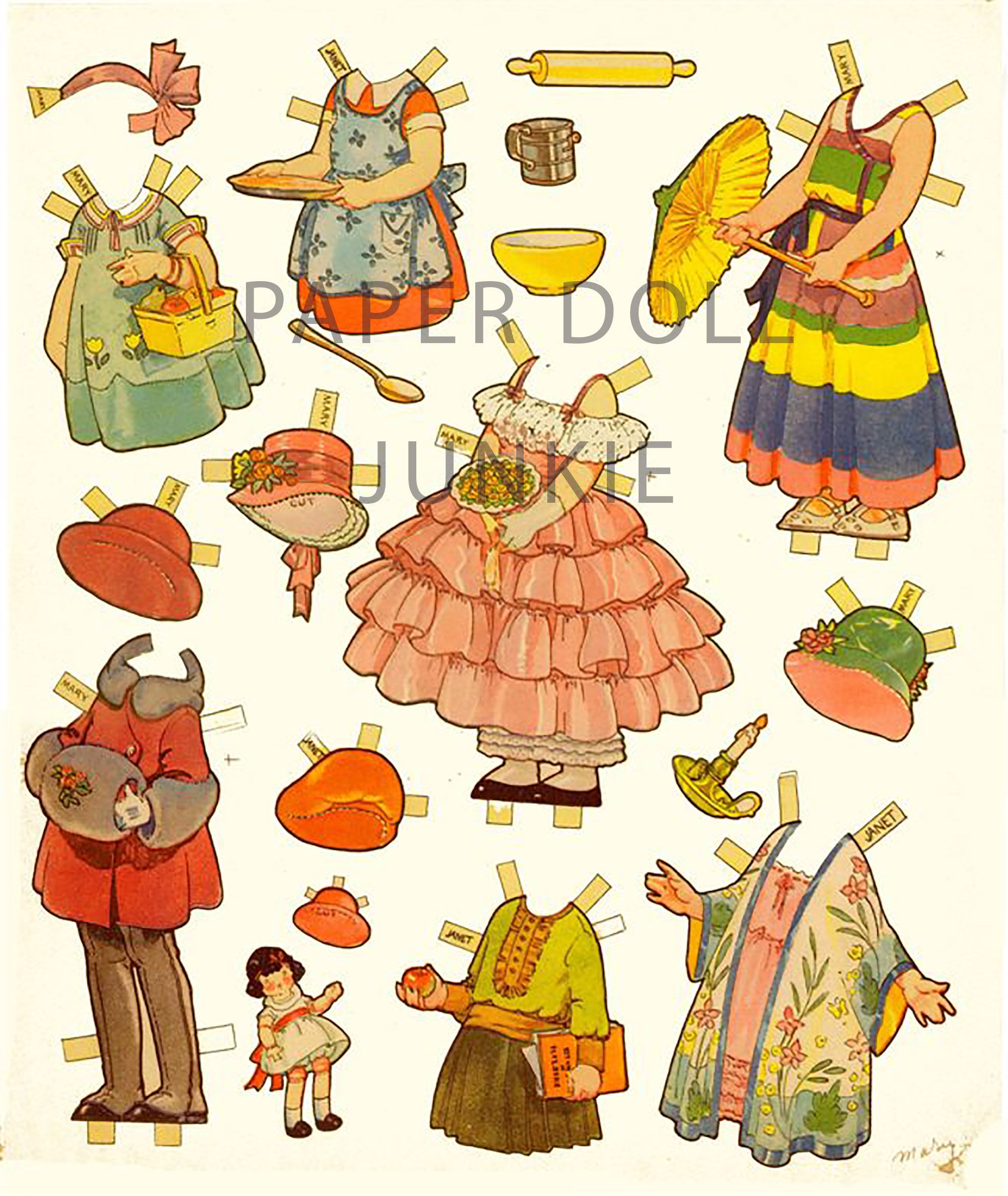 Huge Set of Paper Dolls Vintage Paper Dolls Instant Download Children ...