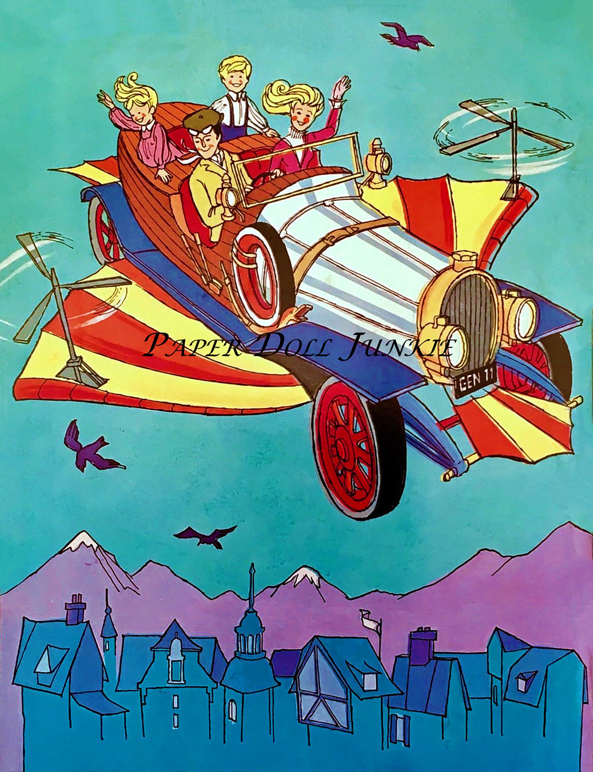 Vintage 1968 Chitty Chitty Bang Bang Paper Dolls Printable Instant ...