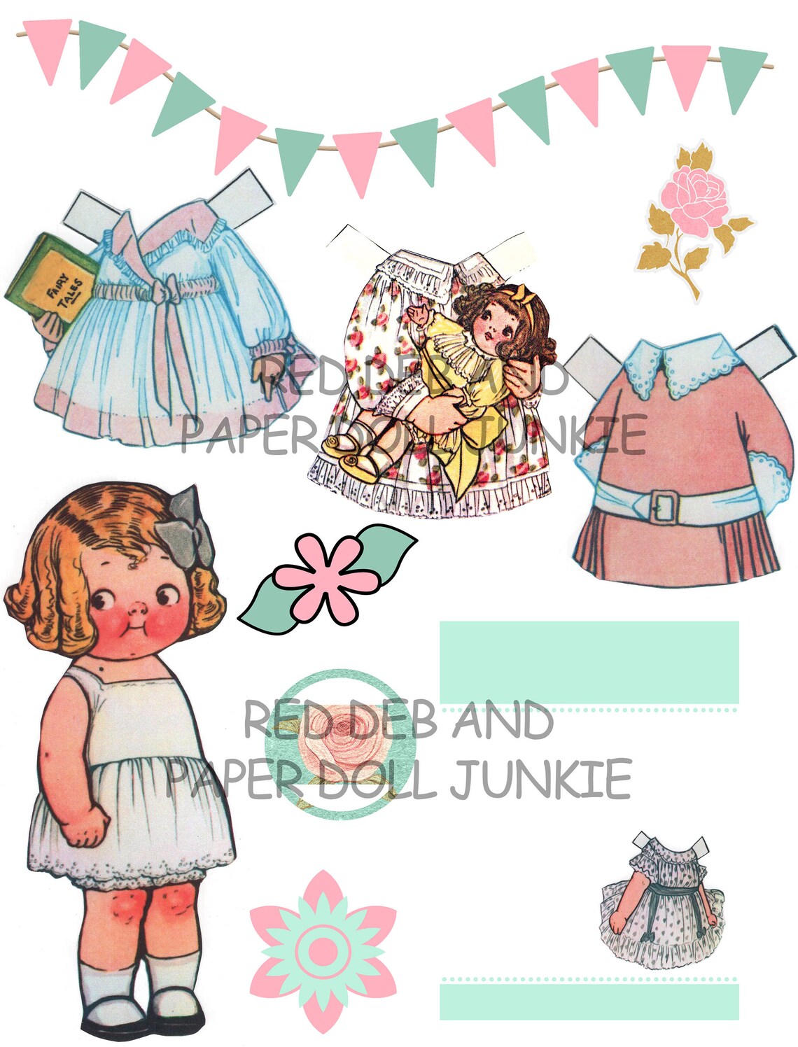 Paper Doll Scrapbook Kit, Printable, Junk Journal Kit, Paper Doll ...