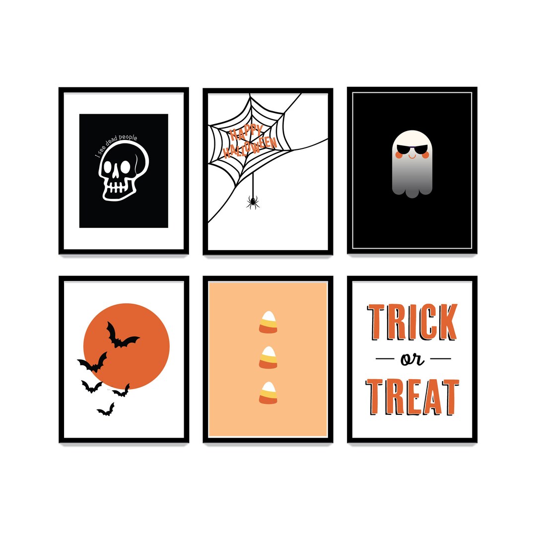 Halloween Printable Bundle Pack (set of 6), Ghost, Spider Artwork for ...