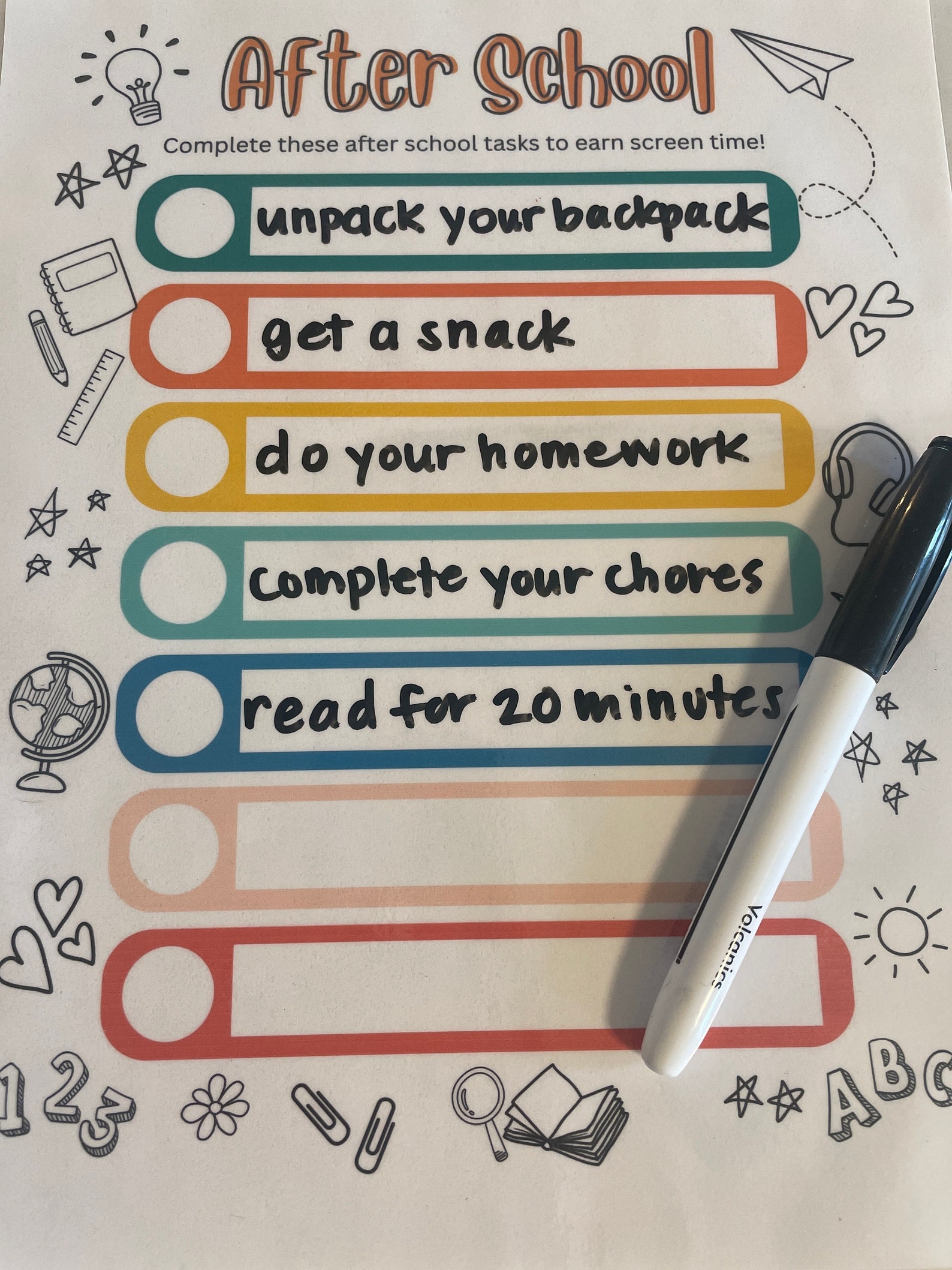 Kids After School Routine Checklist Etsy