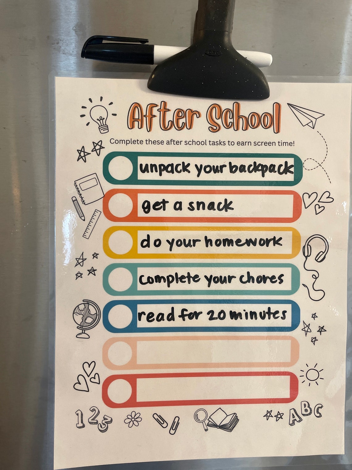 Kids After School Routine Checklist Etsy