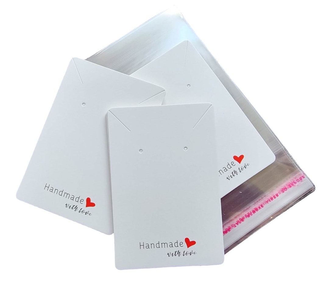 Jewellery Display Cards and Bags, Handmade With Love, 9cm X 6cm - Etsy
