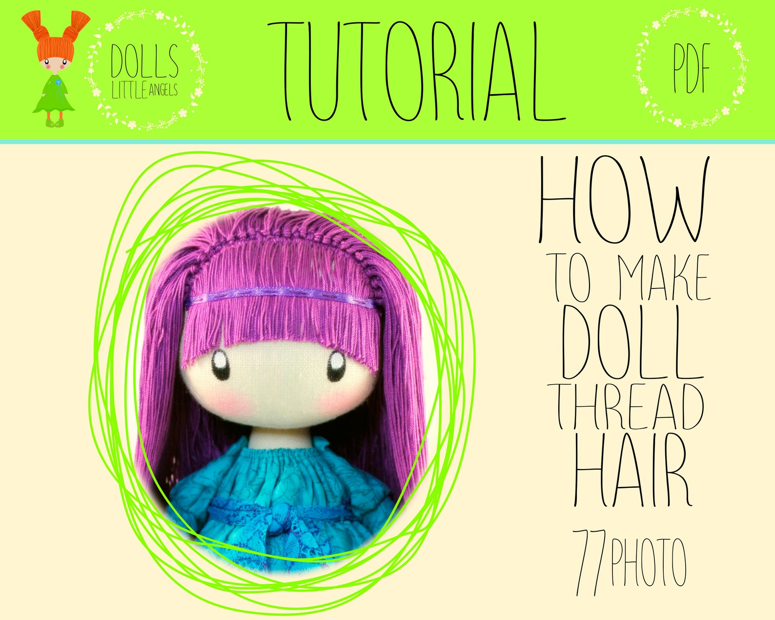How to Make Doll Hair, Rag Doll Hair Yarn Making, Make Your Own Doll ...