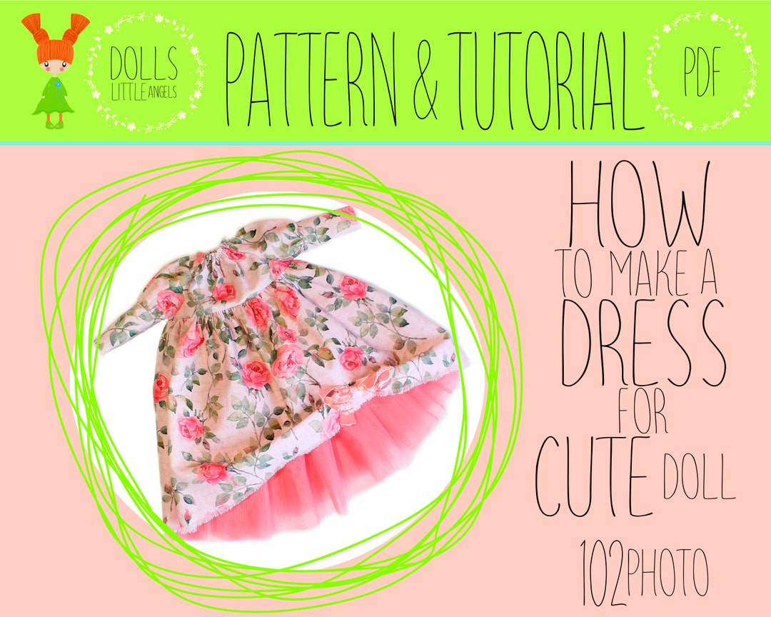 PDF Doll Dress Pattern, Doll Clothes Pattern, Doll Sewing Pattern, Doll ...