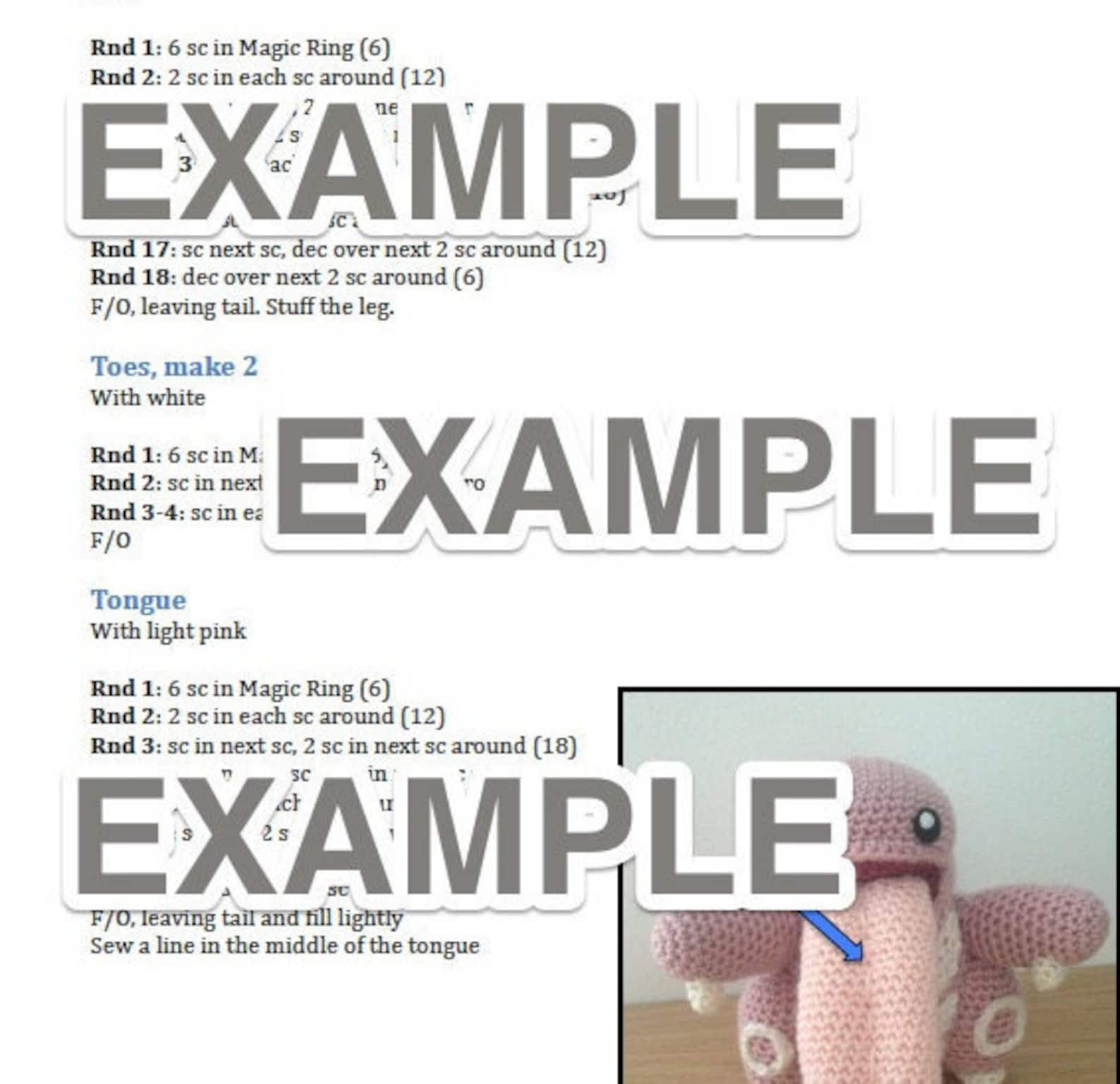 Lickitung Pokémon Crochet Pattern - Etsy
