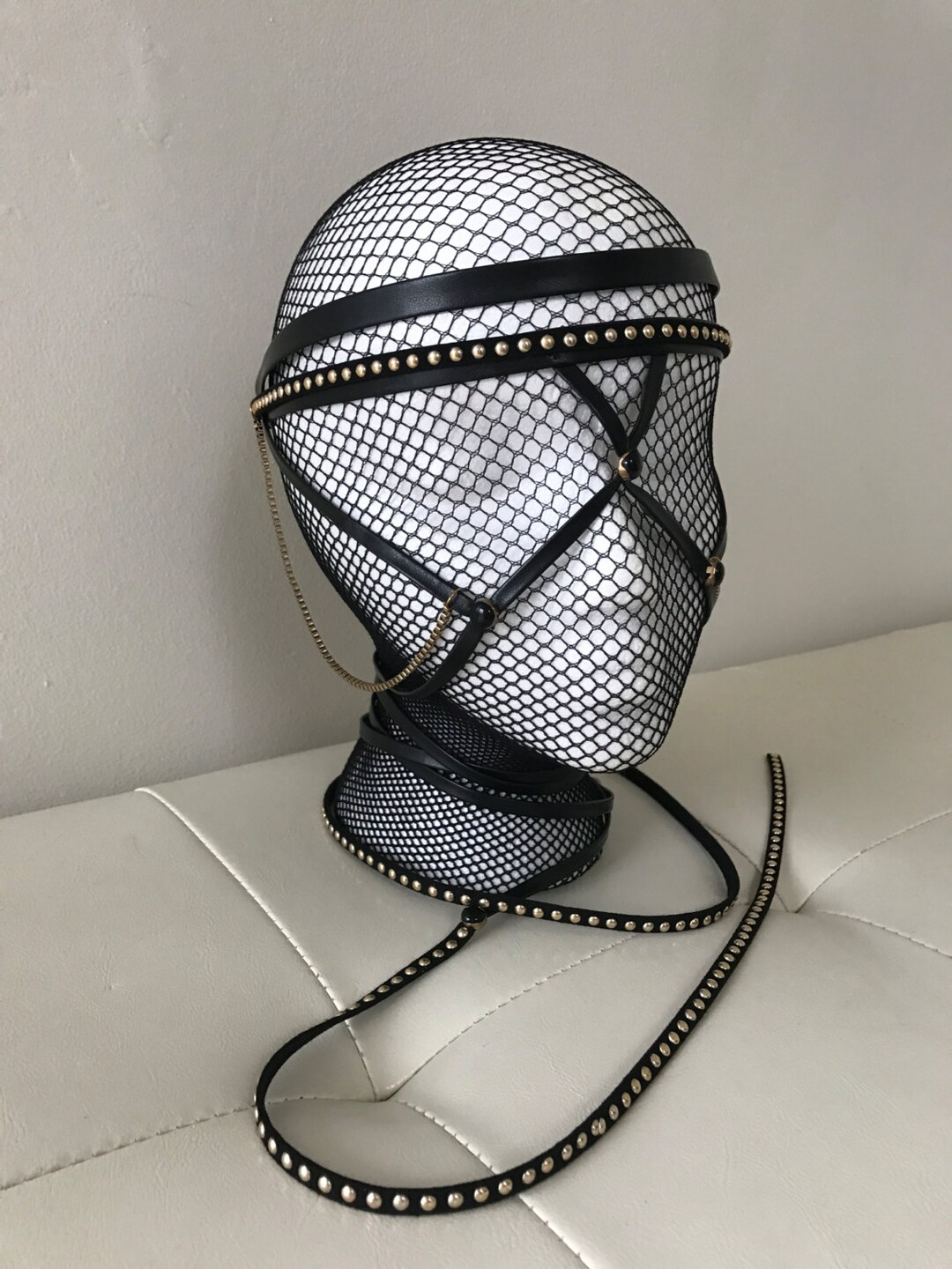 Unisex Studded Faux Leather N Chain Face Neck and Body Harness - Etsy