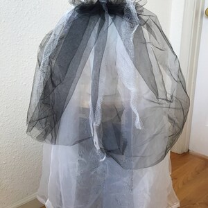 Black and White Dead Bride Vail Headdress and Matching Skirt Vail/train ...