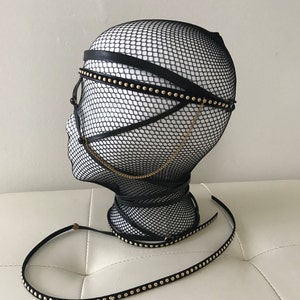 Unisex Studded Faux Leather N Chain Face Neck and Body Harness - Etsy