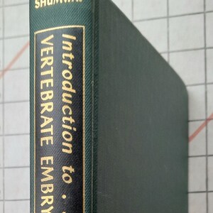 1940s Science Textbook Introduction to Vertebrate Embryology Hard Cover ...