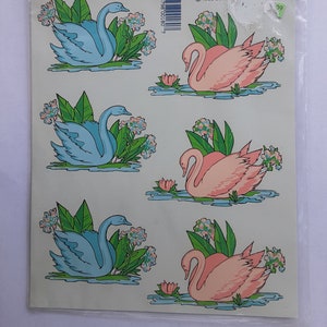 Swan Decals 7 Sheets 1980s 50s Style Decalcomania Sealed in - Etsy