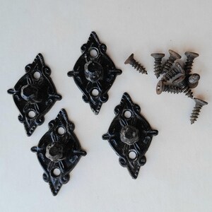 4 Miniature Rod Brackets Victorian Style for Dollhouse Curtains or ...