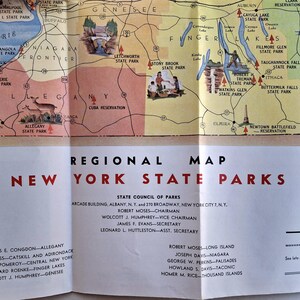 New York State Parks Guide With Map and Photos, 1950s Regional ...