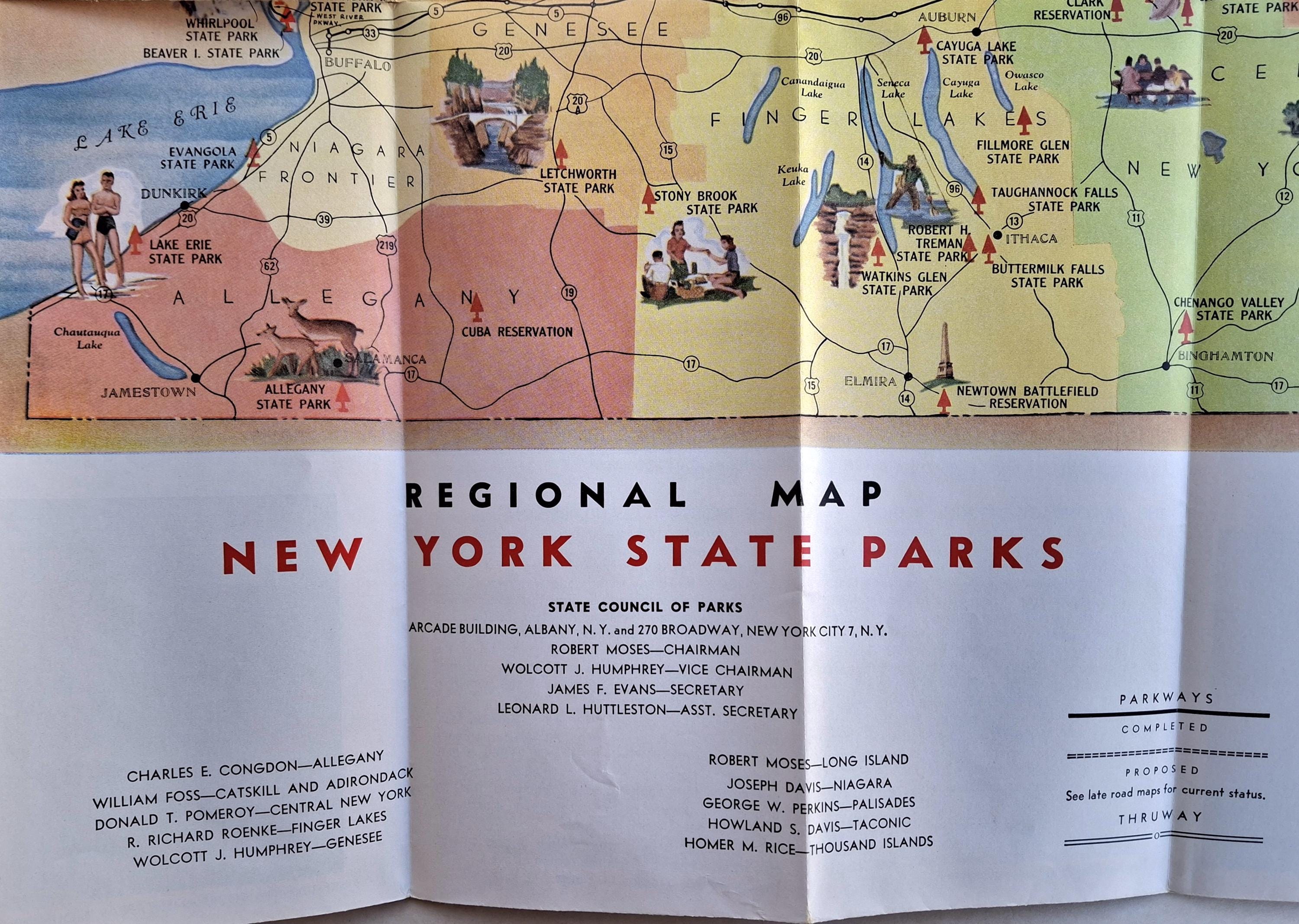 New York State Parks Guide With Map and Photos, 1950s Regional ...