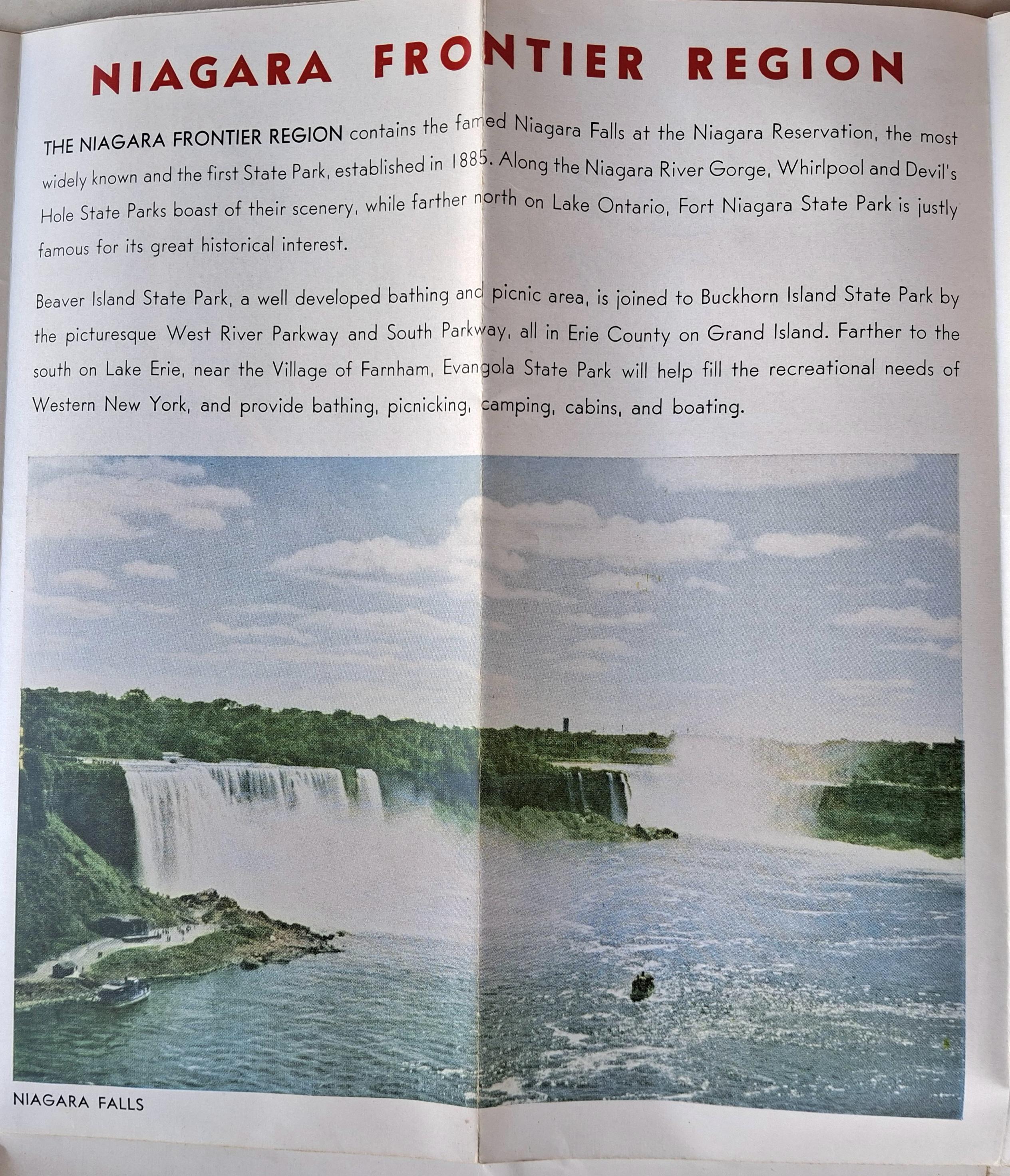 New York State Parks Guide With Map and Photos, 1950s Regional ...
