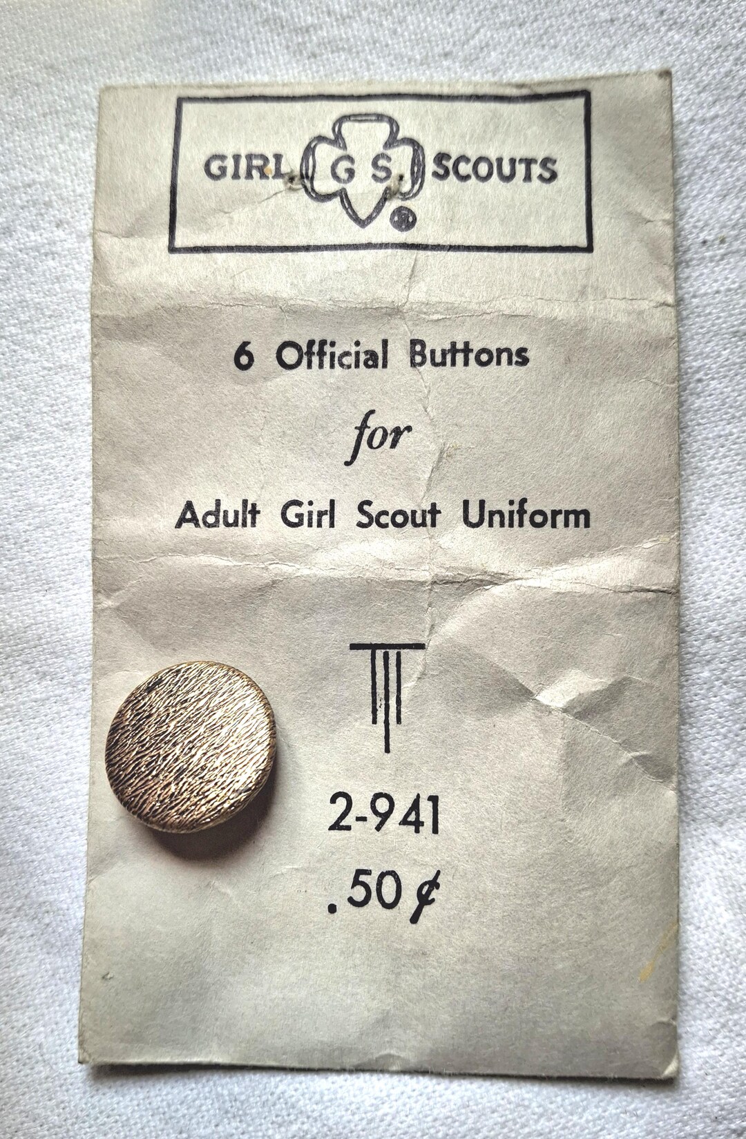 Girl Scout Button for Adult Uniform, 1 Button Only, With Original ...