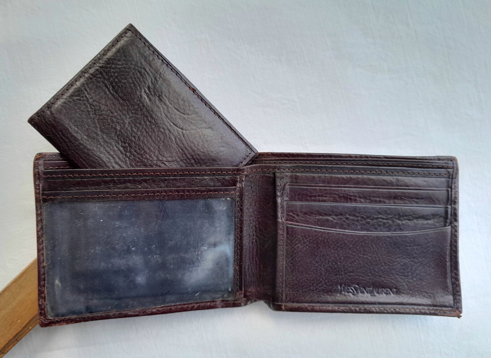 YSL Men's Bifold Wallet Well Worn Oxblood Old Money - Etsy