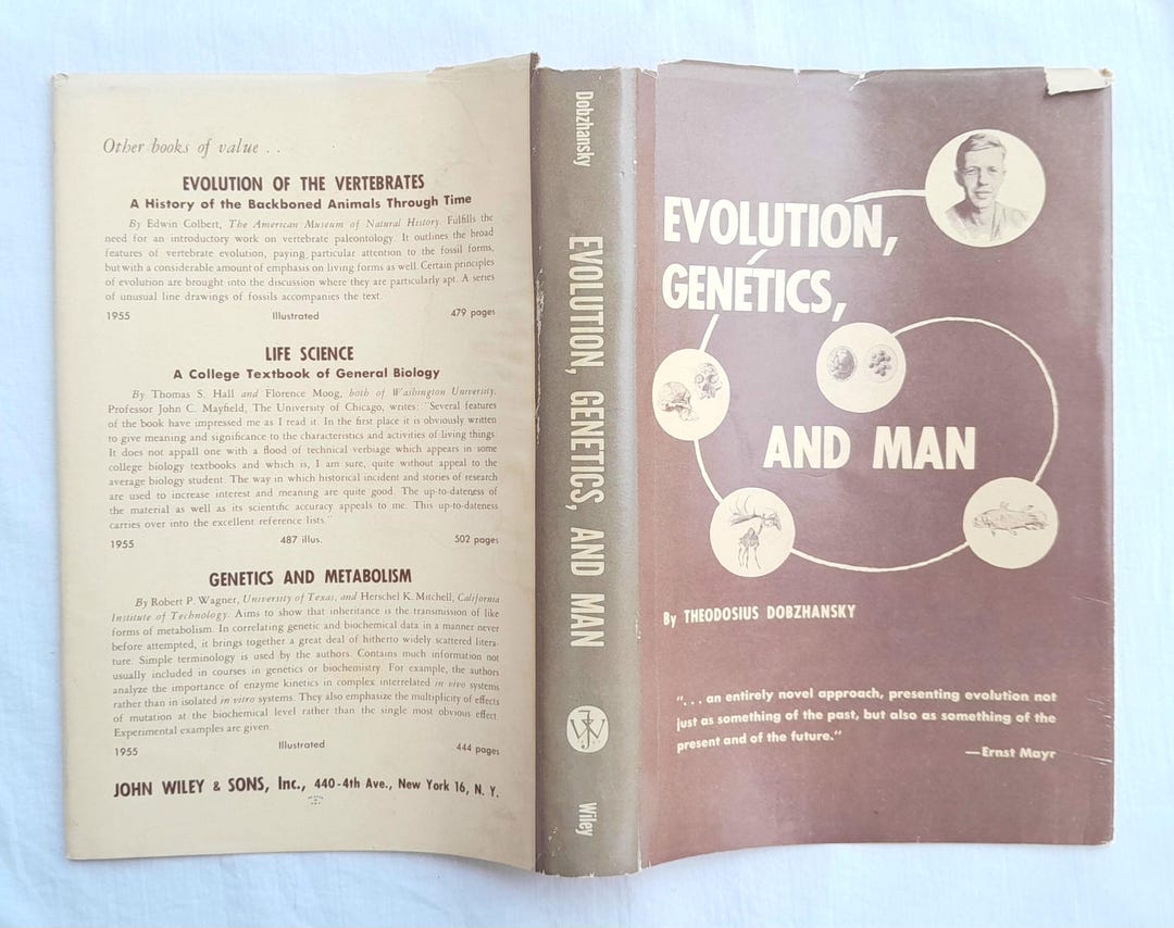 1950s Evolution Genetics & Man by Theodosius Dobzhansky, Hardcover With ...