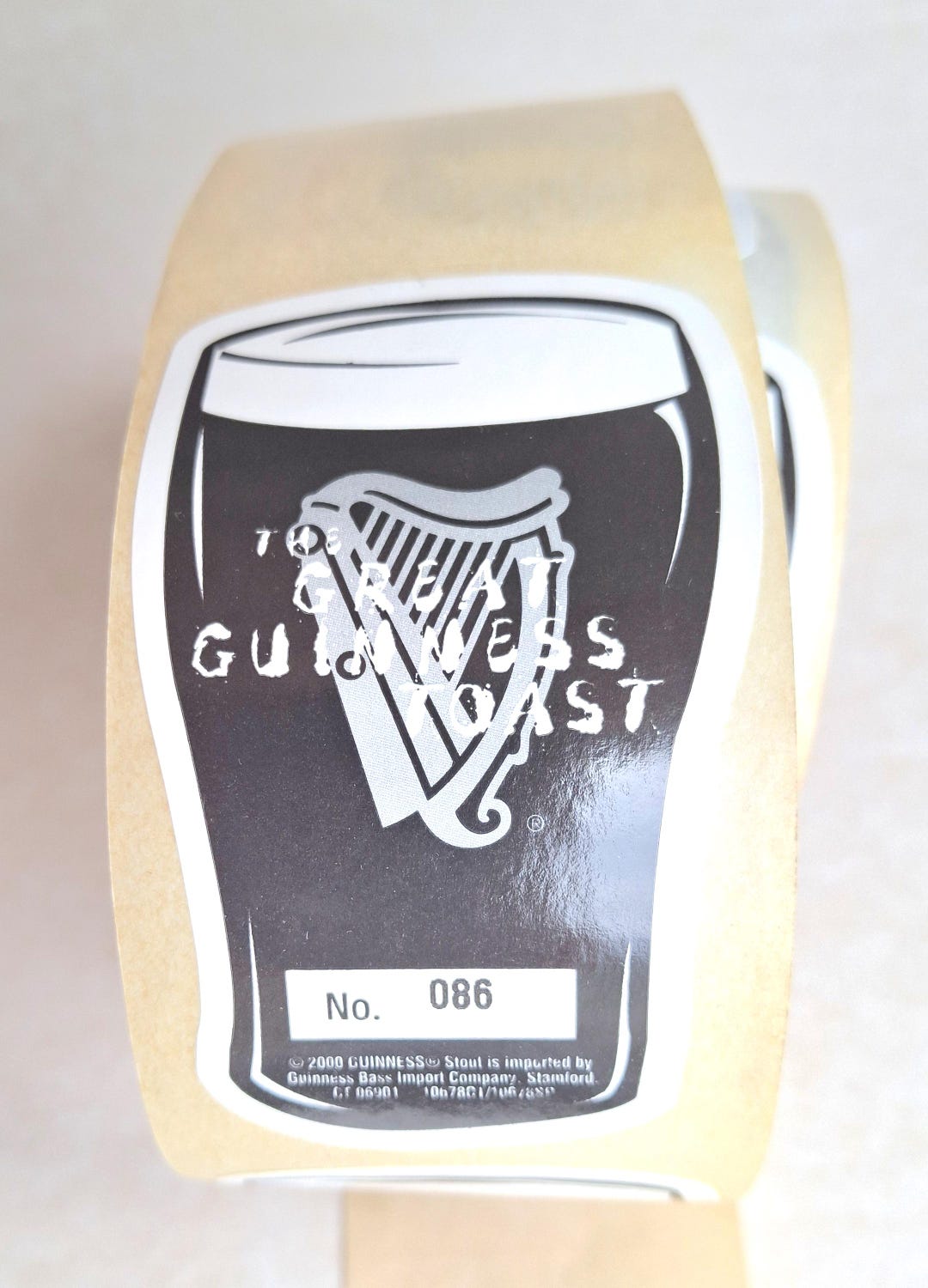 The Great Guinness Toast Stickers, From 2000, Partial Roll, Largest ...