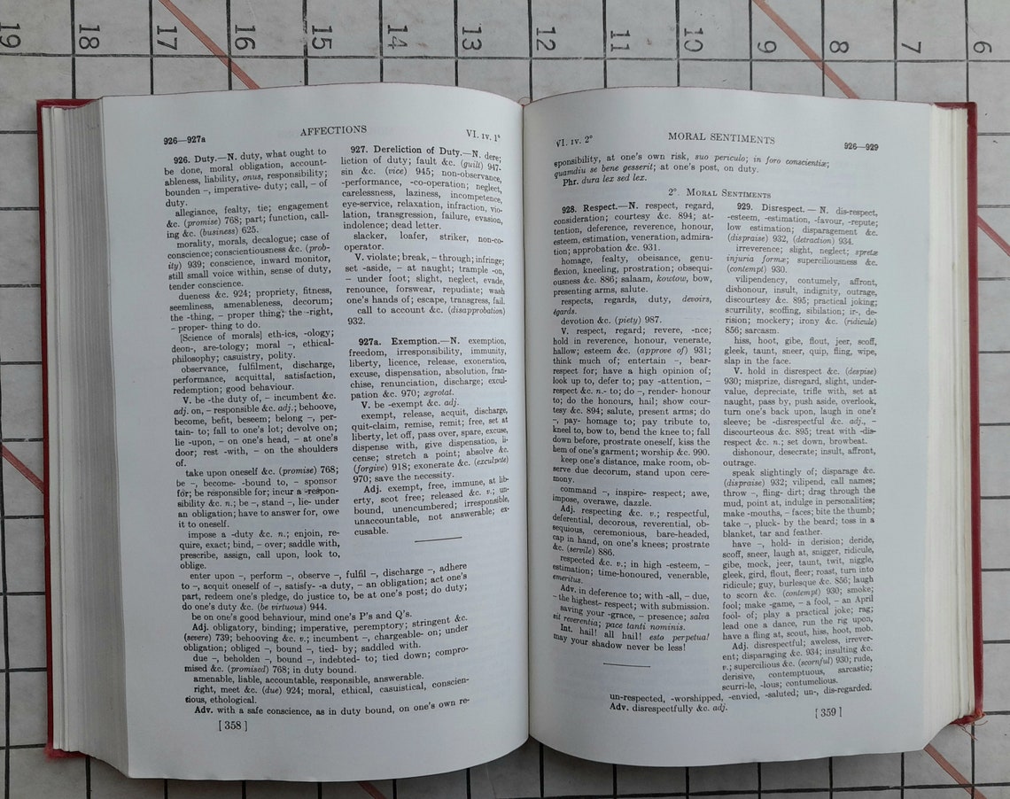 Roget's Thesaurus of Words and Phrases, 1947 Hard Cover Edition, No ...