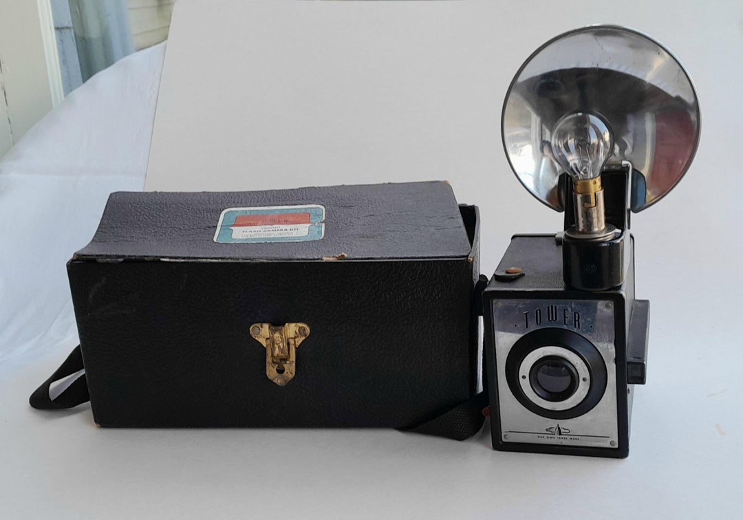 Tower Box Film Camera Untested With Flash Attachment and Bulb ...